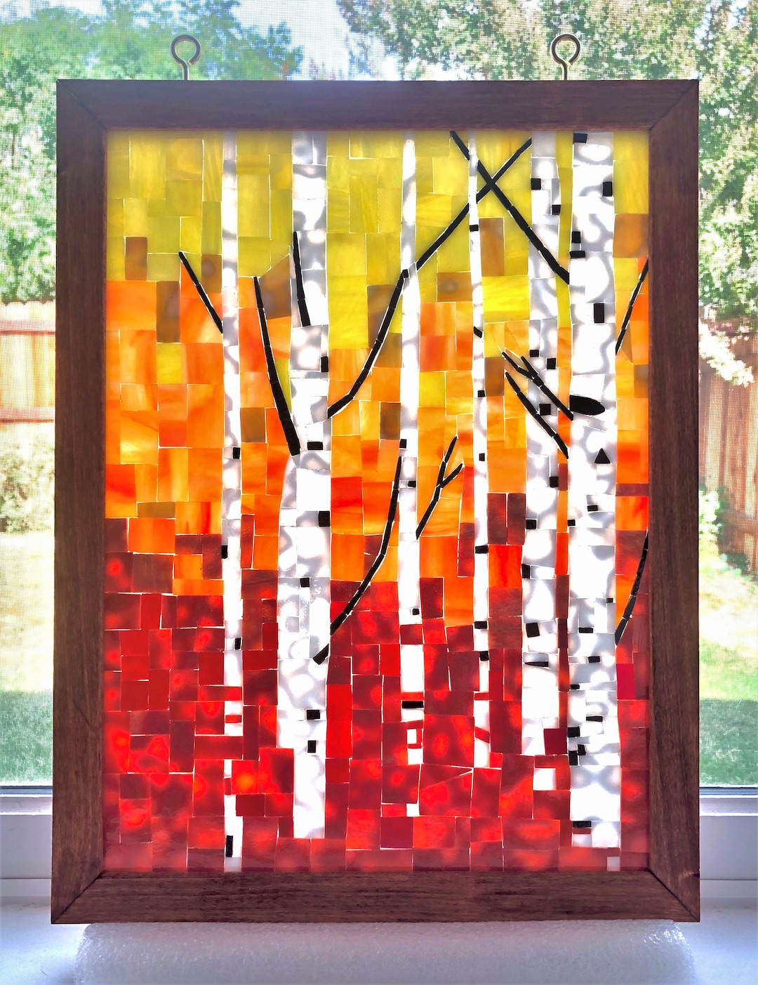 Fall Birch Trees - Glass on Glass Mosaic - Etsy