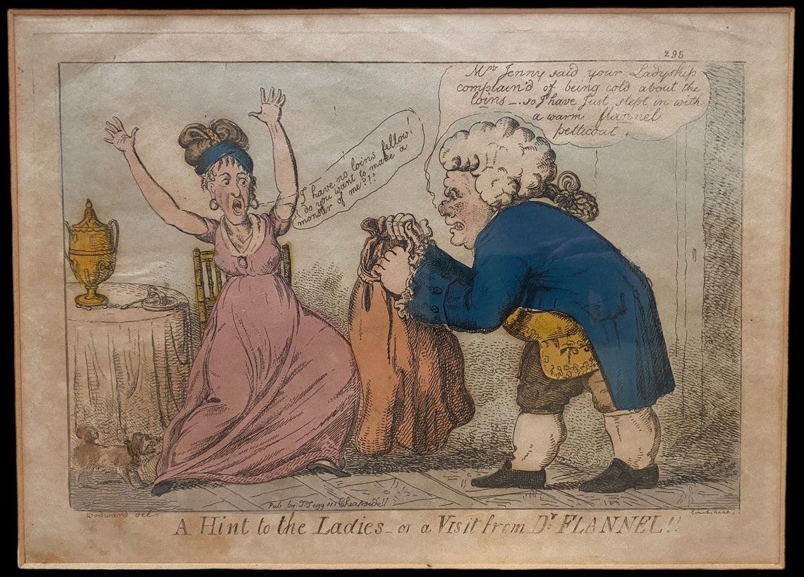 Hand Coloured Original Caricature Isaac Cruikshank A Hint to the Ladies ...