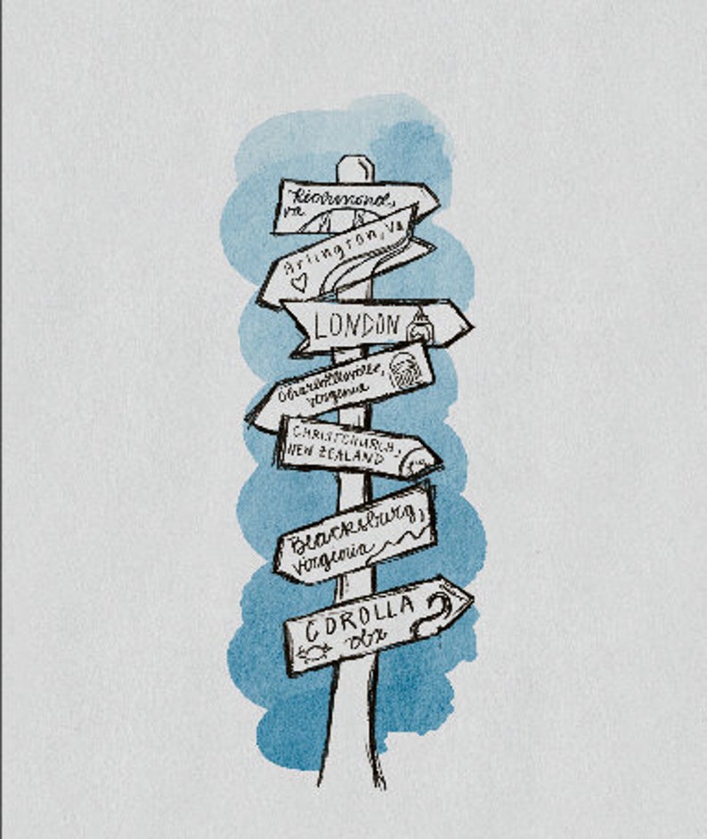 Custom Wall Artwork: Personalized Directional Road Signs for Your ...
