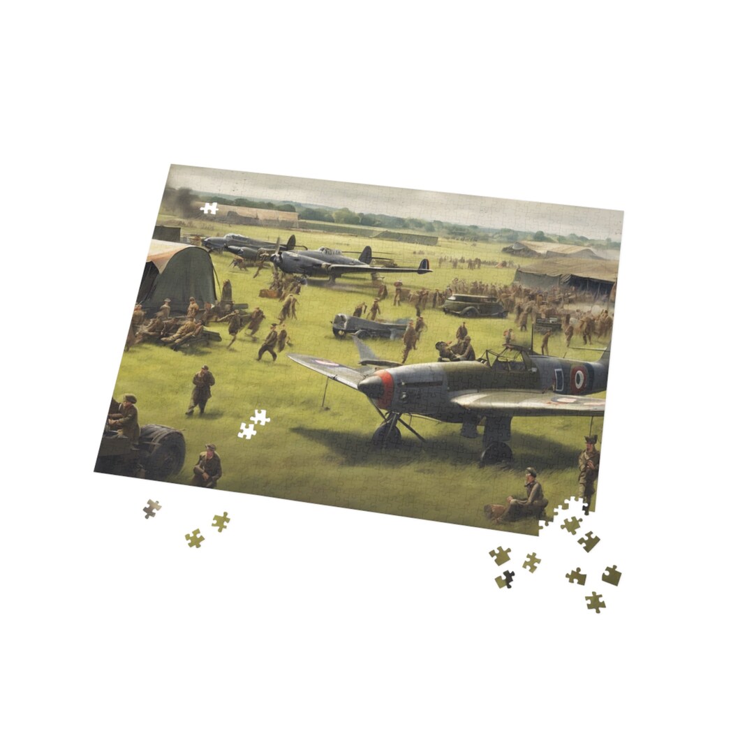 Jigsaw Puzzle Wartime Airfield in Britain 1942 500-piece Ravensburger ...