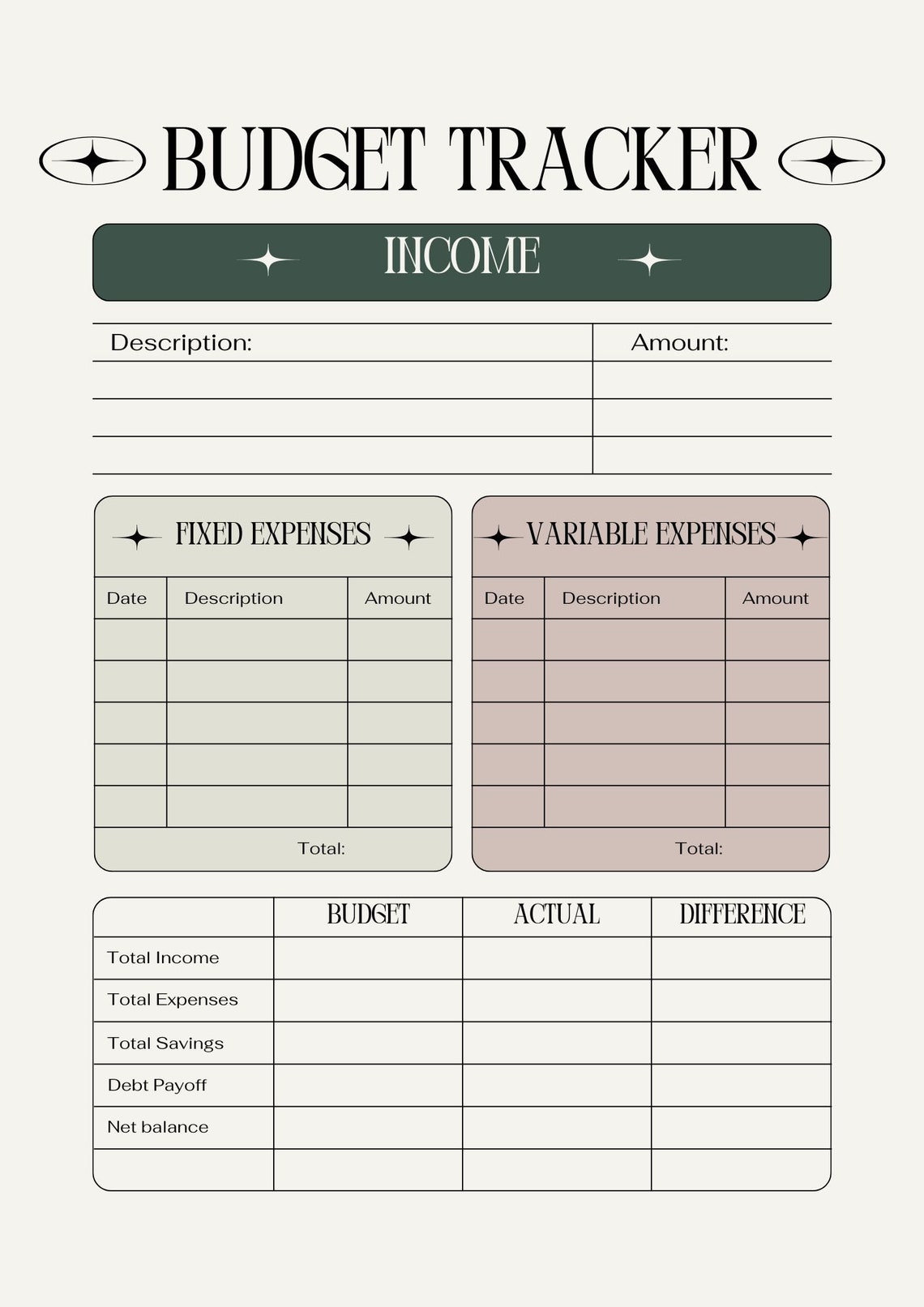 Daily Planner, Budget Planner, Cleaning Planner,goal Checklist - Etsy