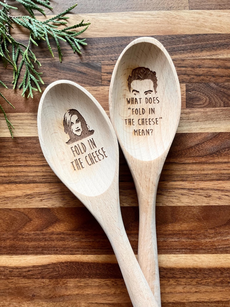 Fold in the Cheese Wooden Spoons - David & Moira Rose Fan Gift - Etsy