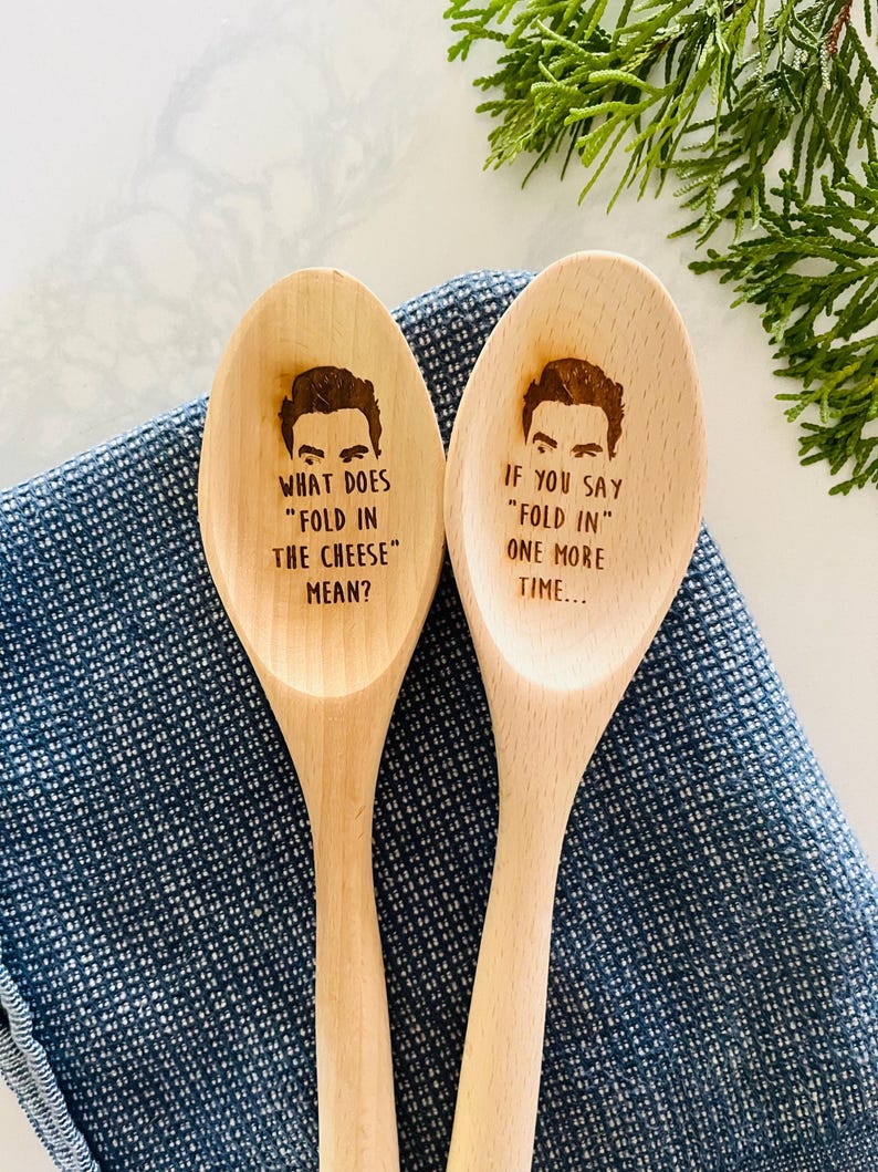 Fold in the Cheese Wooden Spoons: David & Moira Rose TV Show Gift - Etsy