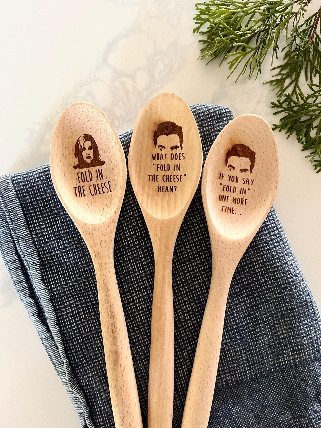 Fold in the Cheese Wooden Spoons: David & Moira Rose TV Show Gift - Etsy