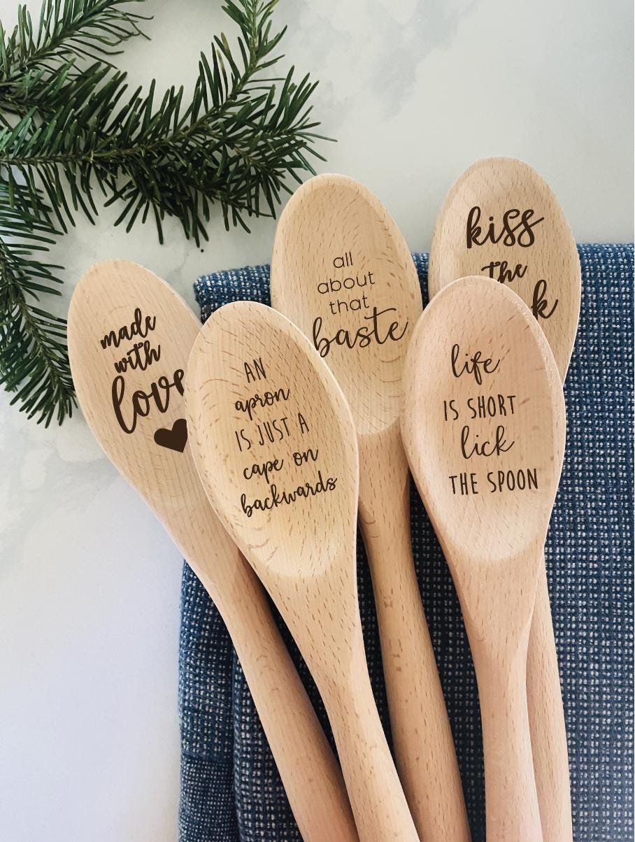 Funny Pun Engraved Wooden Kitchen Spoons - Etsy