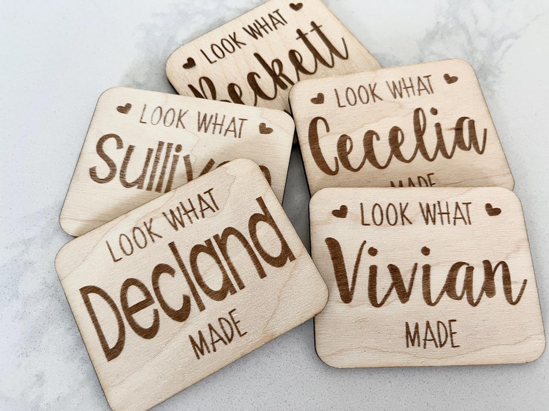 Engraved Wood Fridge Magnet: Personalized Kids Art Display - Etsy