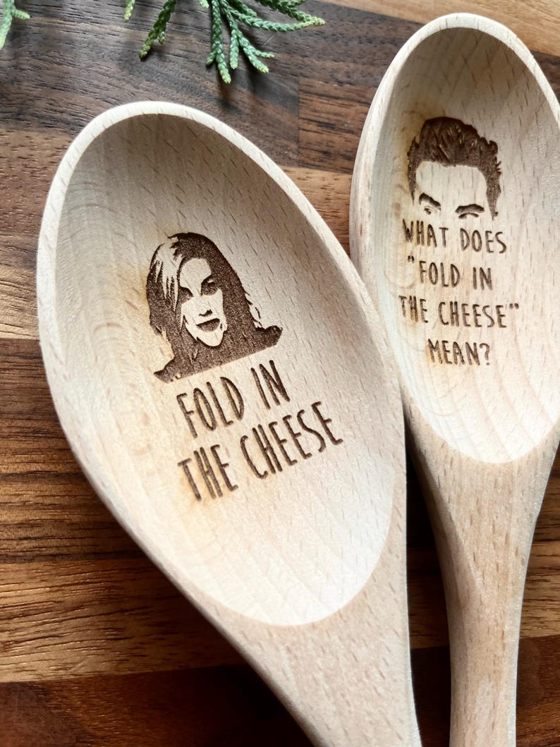 Fold in the Cheese Wooden Spoons - David & Moira Rose Fan Gift - Etsy