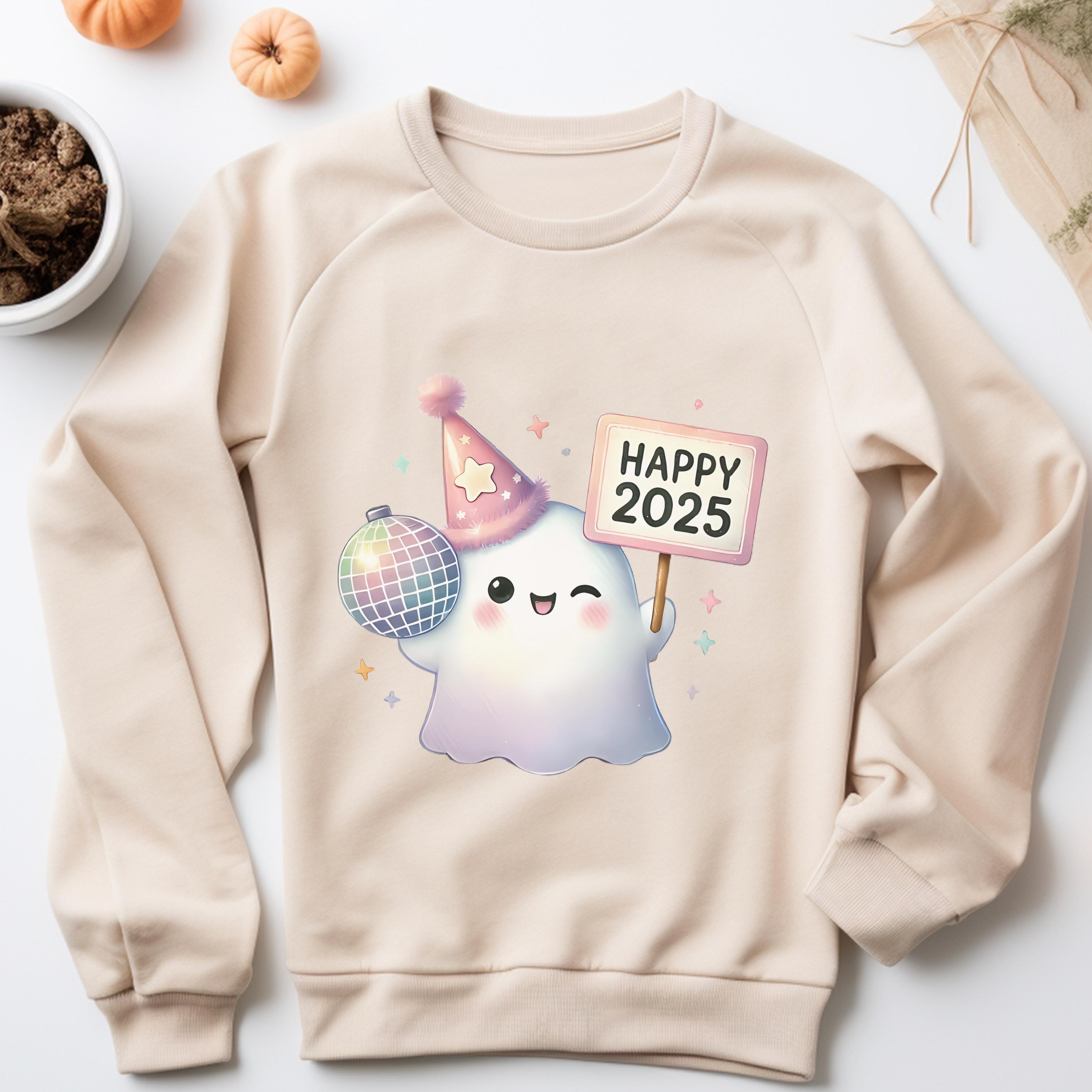 New Year 2025 Ghost Png, Cute Ghost Svg, Celebration Clipart, Festive ...