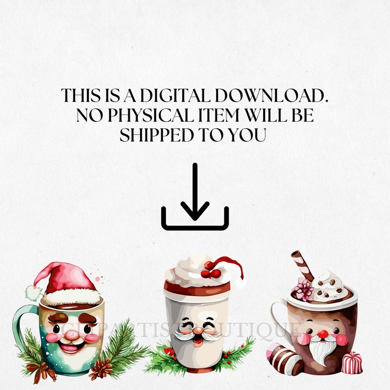 Smiling Hot Chocolate Cup Clipart Bundle | Christmas Mug | 30 Christmas ...
