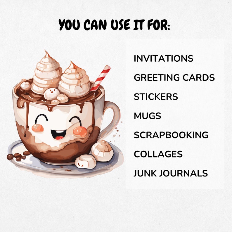 Smiling Hot Chocolate Cup Clipart Bundle | Christmas Mug | 30 Christmas ...