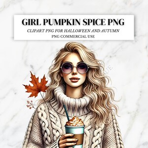 Pumpkin Spice Latte Clipart PNG 1 Halloween Latte Png Girl Fall Shirt ...