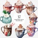 Watercolor Hot Chocolate Cup Clipart Bundle | 37 PNG, SVG & EPS Hot ...