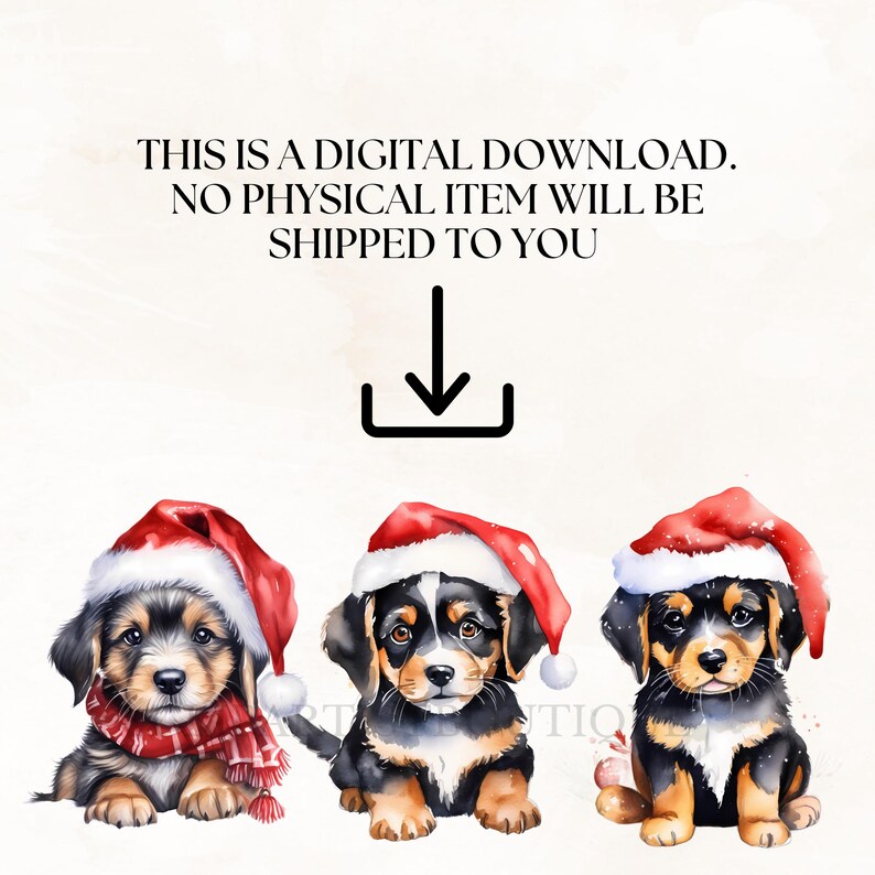 25 Watercolor Christmas Dog Clipart Bundle | Puppies Graphics | Puppy ...