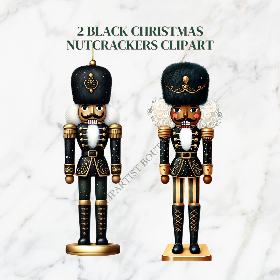 2 Black Nutcracker Png, Nutcracker Svg, Retro Christmas Png, Merry ...