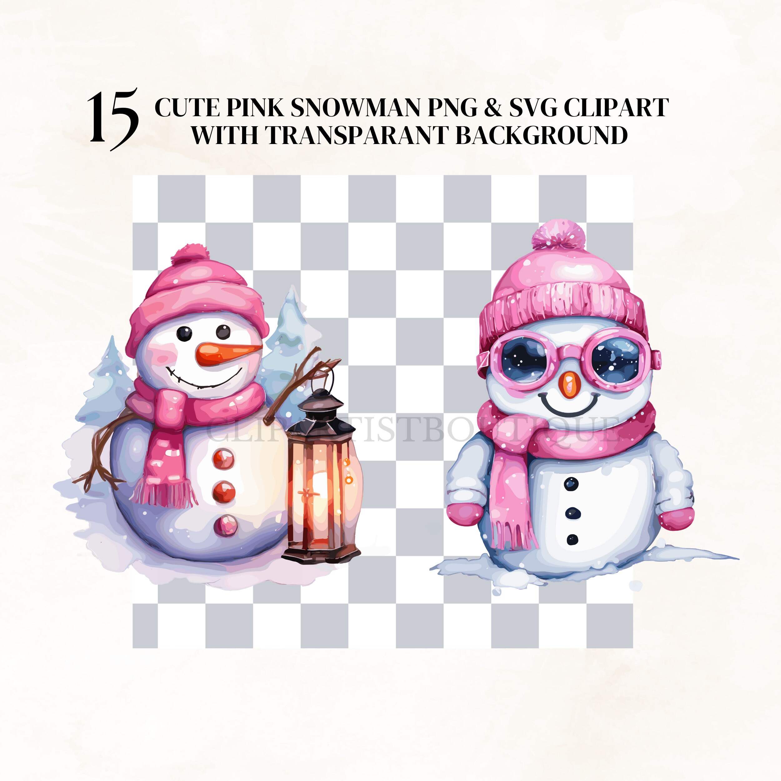 Watercolor Christmas Snowman Clipart | 15 High Quality Snowman Face Svg ...