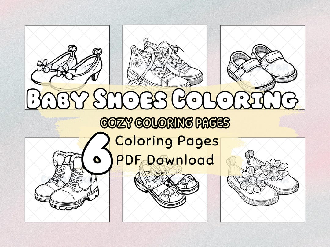6 Baby Shoes Coloring Designs Coloring Pages for Kids, Kids Coloring ...