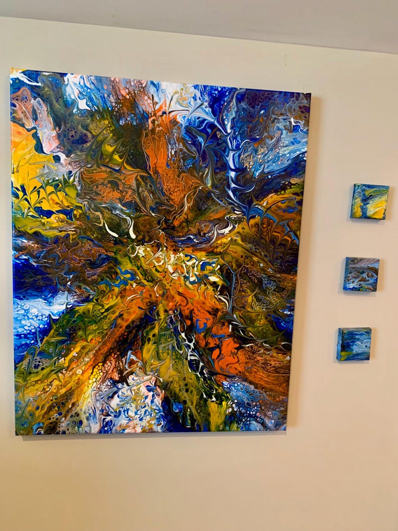 Abstract Figure-flower Painting, Acrylic Pen Details - Etsy