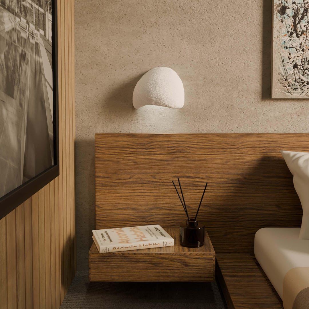 Wabi-sabi Arcus Wall Lamp Set, Concrete Grey, Black, White Wall Sconce ...