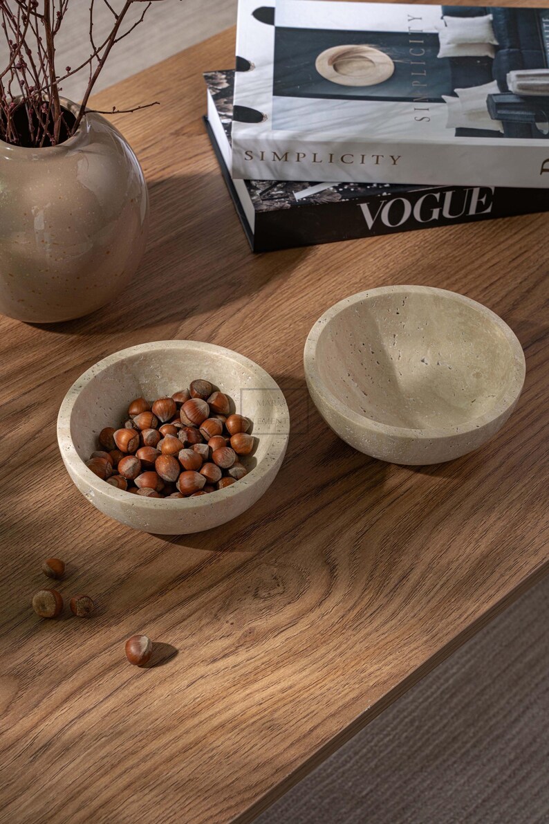 Travertine Marble Tapas Mezze Serving Bowl Set of 2 /decorative Food ...