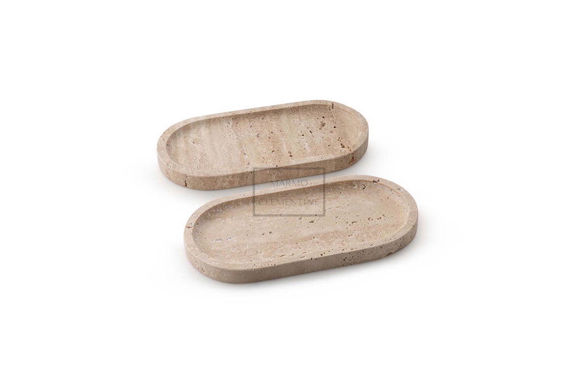 Travertine Platter Set, 2 Pieces Marble Platter Set, Marble Platter for ...