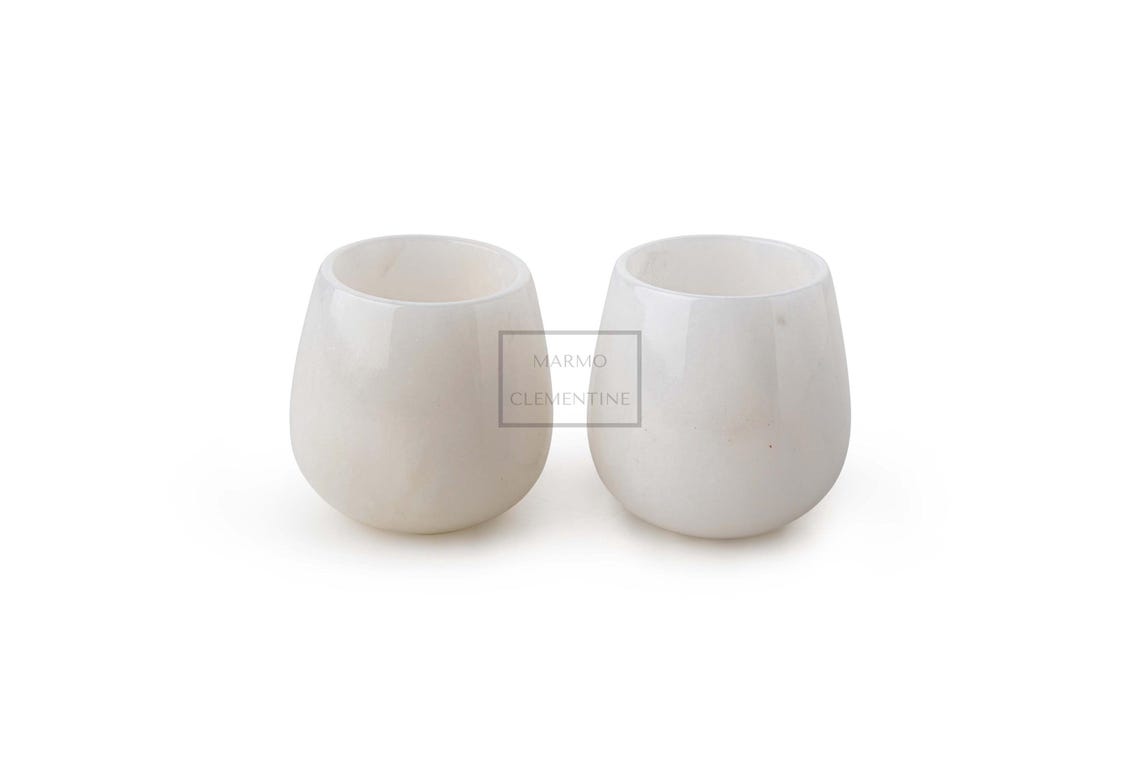 Marble Coffee Cup Set of 2, Natural Stone Espresso Cup Set, Coffee ...