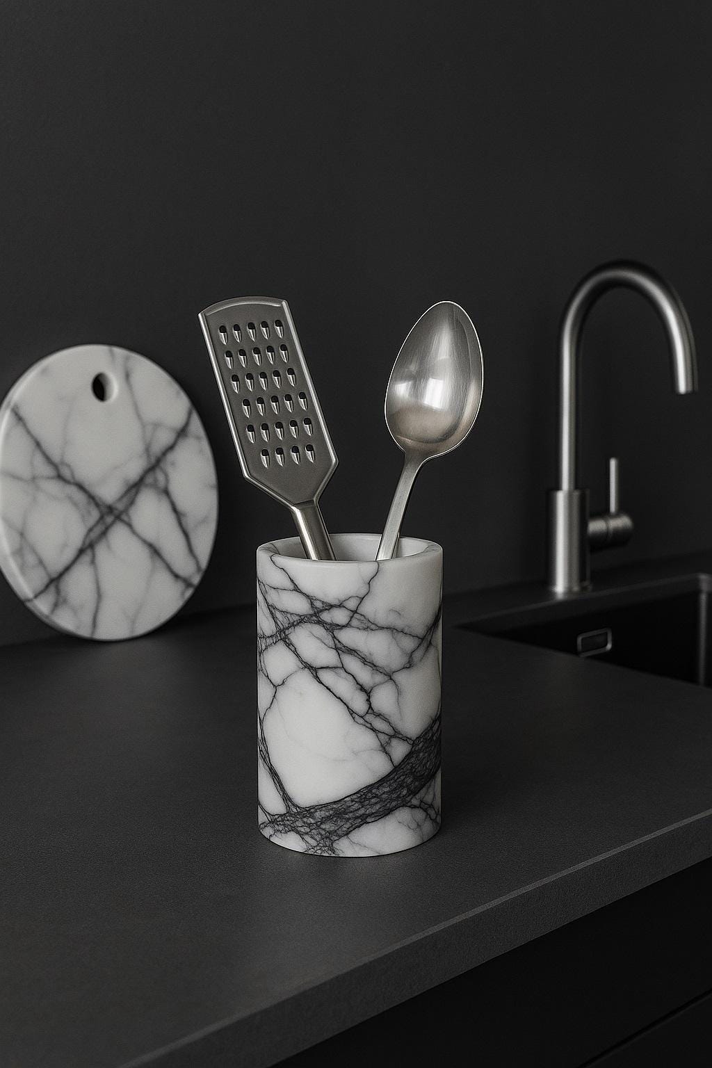 Marble Utensil Holder, Marble Kitchen Organizer, Marble Spoon Organizer ...