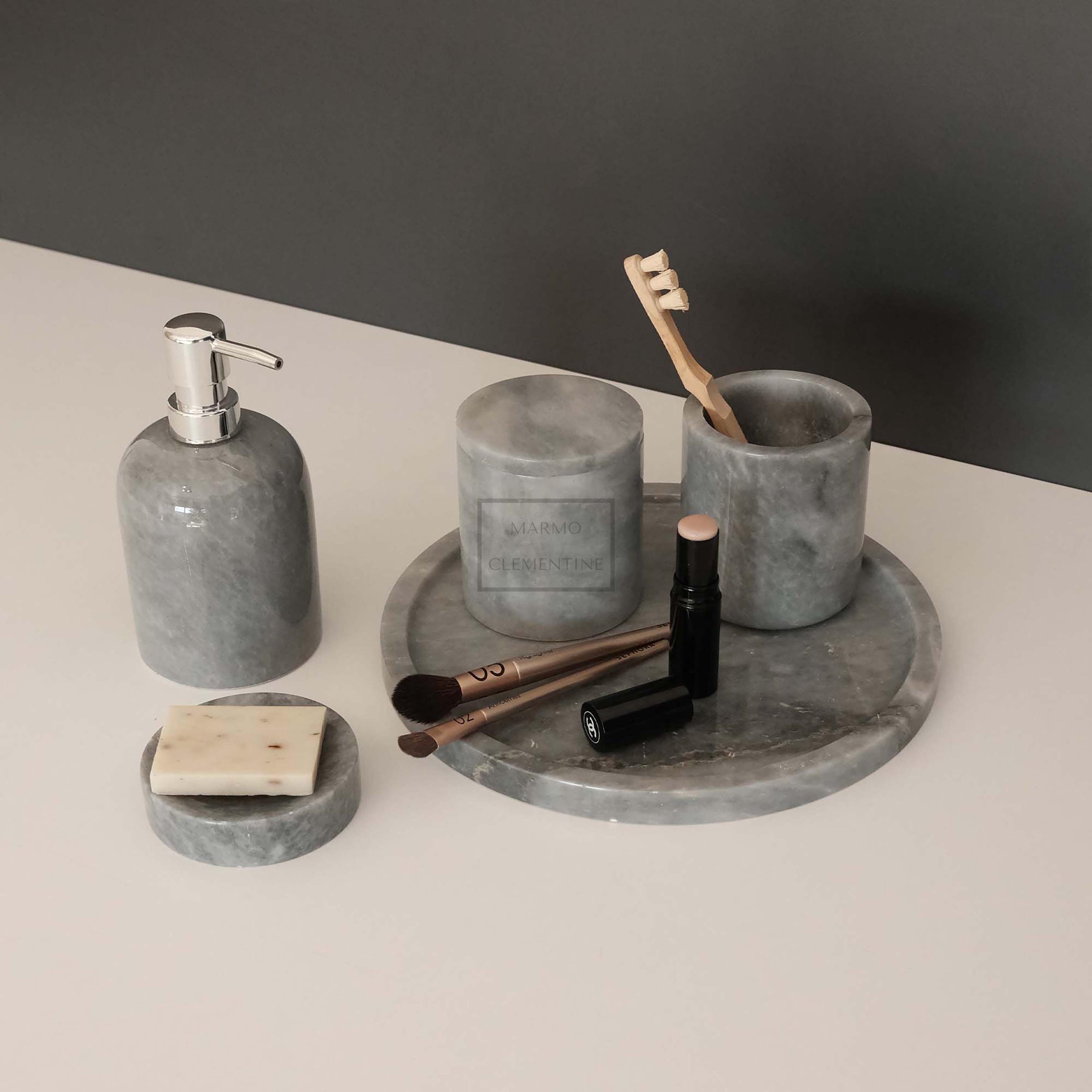 Natural Marble Bathroom Set,7 Pieces,gray Marble Bathroom Set, Marble ...