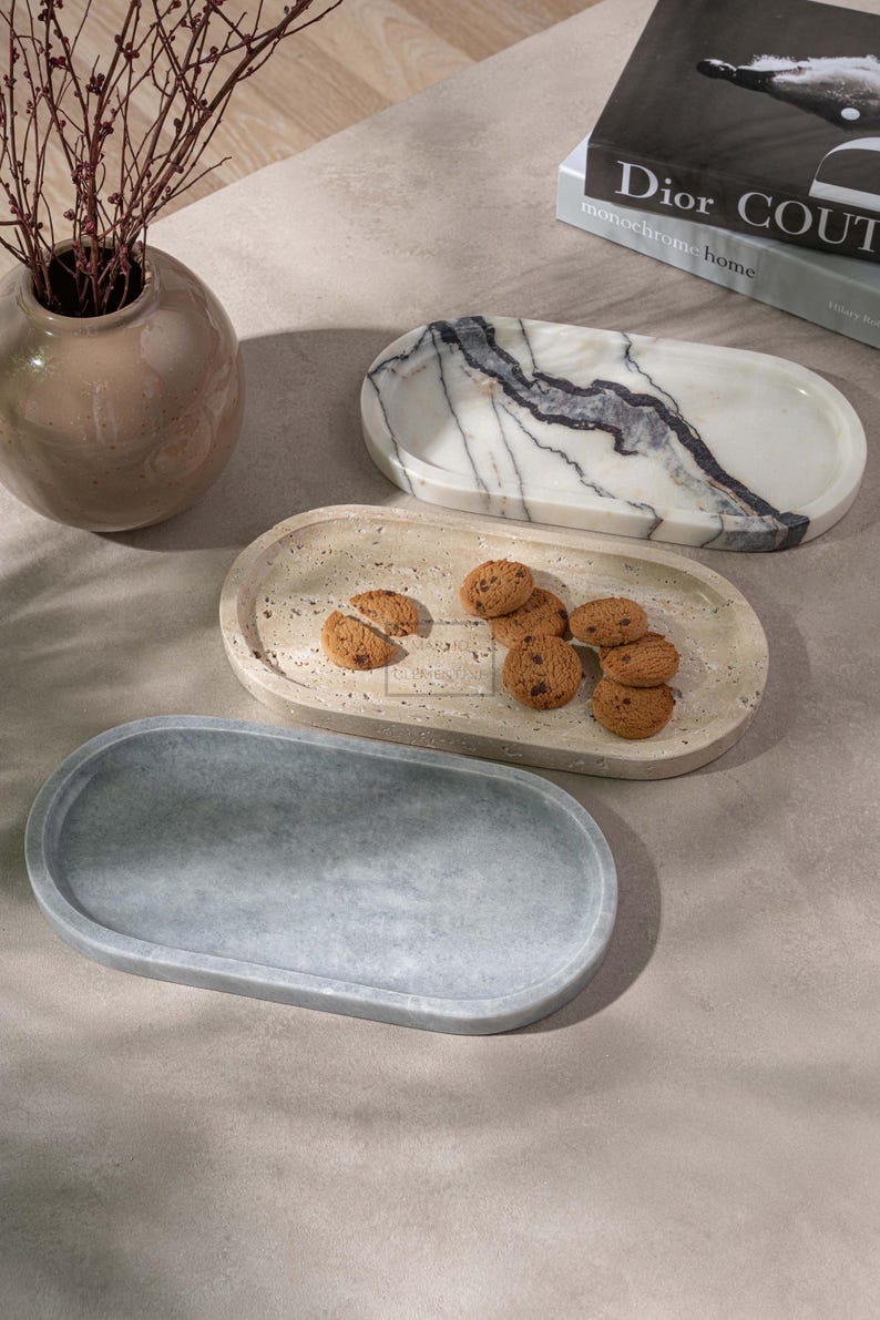 Large Marble Platter Set of 3 Pieces, 3 Pieces Set,tray Set for ...