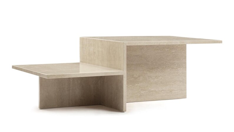 Beige Travertine Coffee Table, Side Table, Marble Coffee Table ...