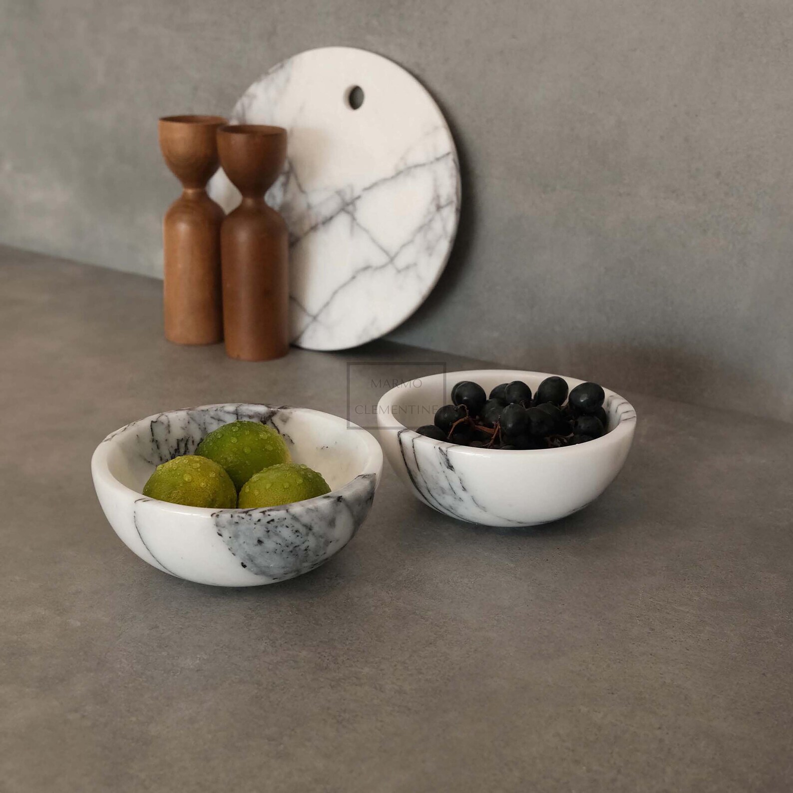 Marble Tapas Mezze Serving Bowl Set of 2 /decorative Food and Vanity ...