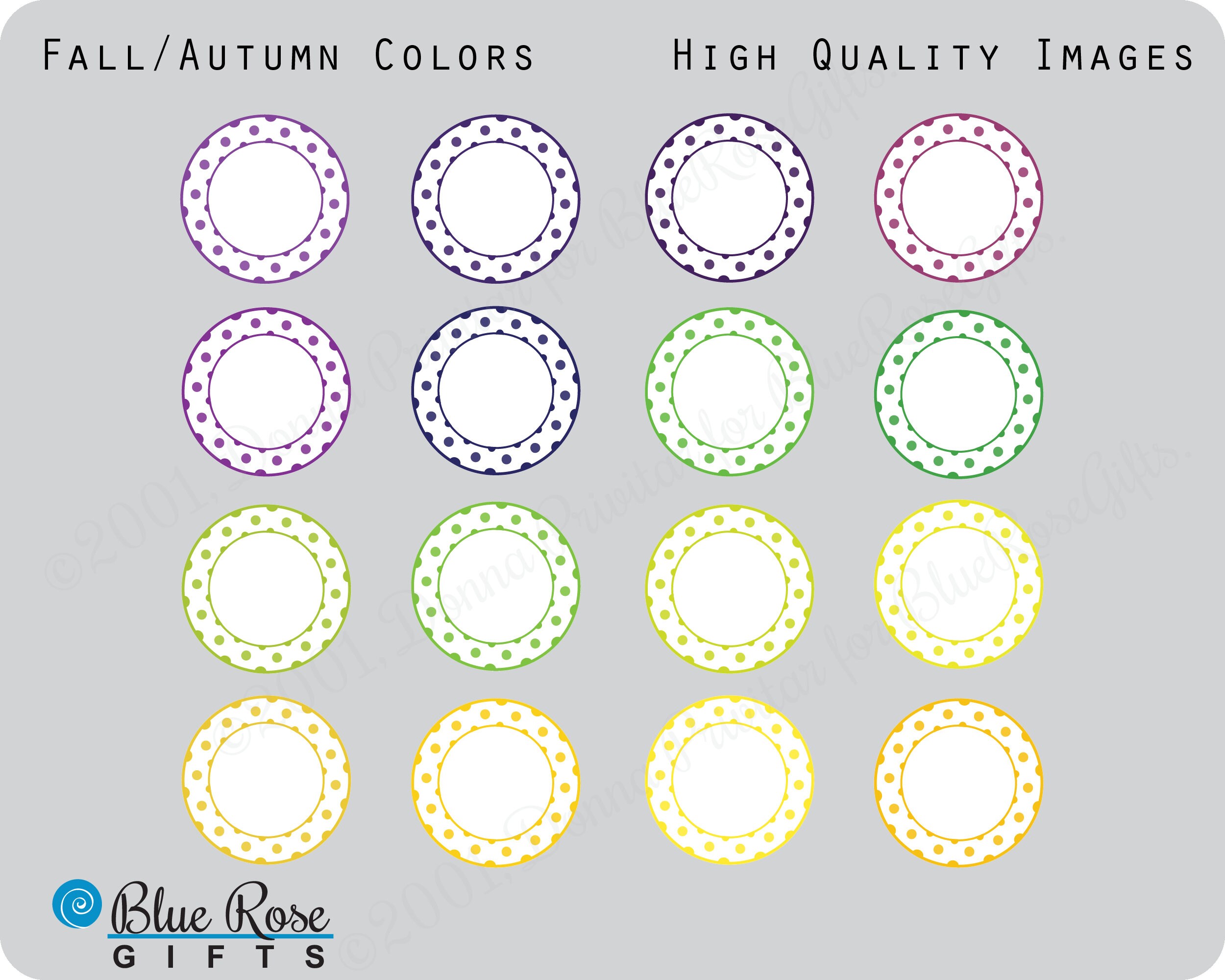 Polka Dot Circle Digital Frames - Clipart Borders - Printable Labels ...