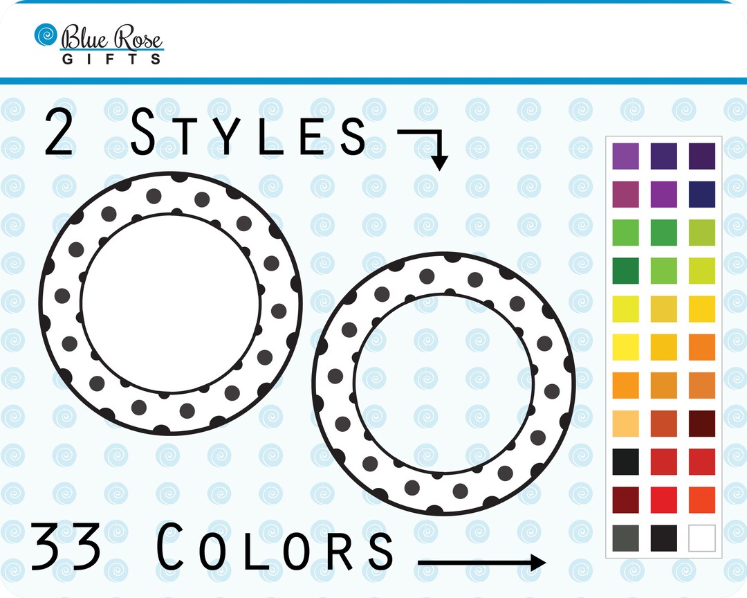 Polka Dot Circle Digital Frames - Clipart Borders - Printable Labels ...