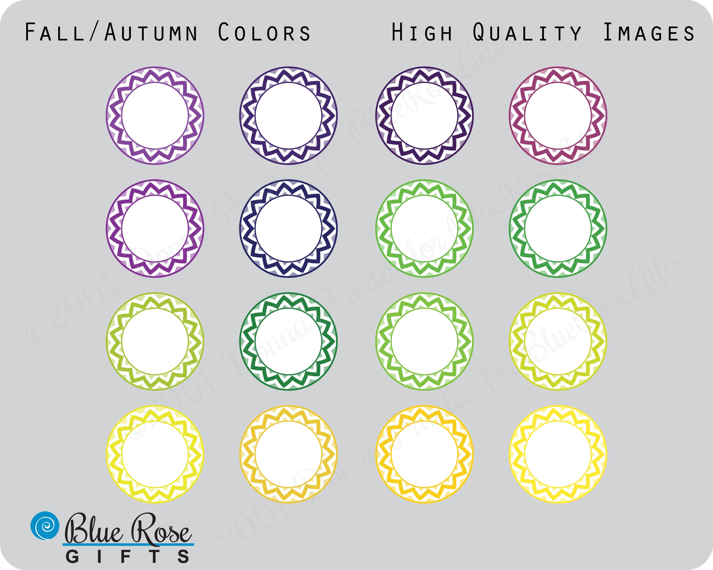 Chevron Circle Digital Frames - Clipart Borders - Printable Labels ...
