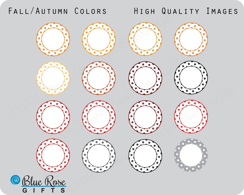 Polka Dot Circle Digital Frames - Clipart Borders - Printable Labels ...