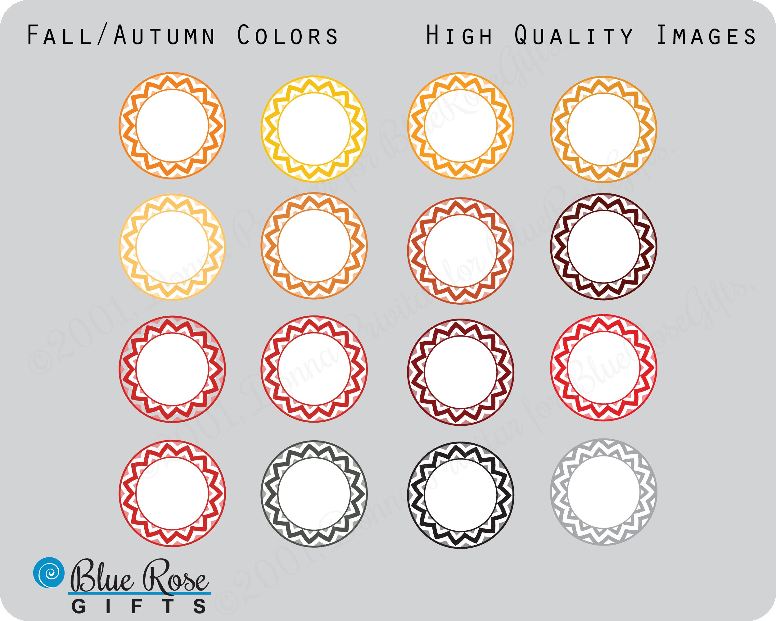 Chevron Circle Digital Frames - Clipart Borders - Printable Labels ...