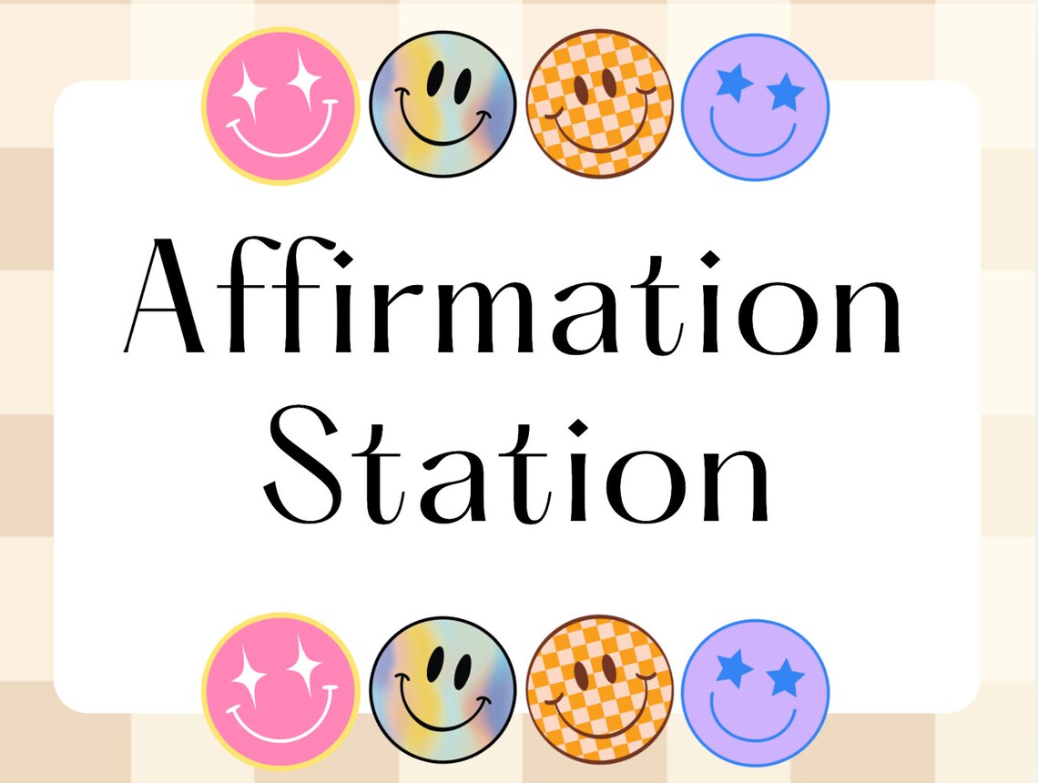 Affirmation Station Cards Smiley Theme - Etsy