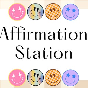 Affirmation Station Cards Smiley Theme - Etsy