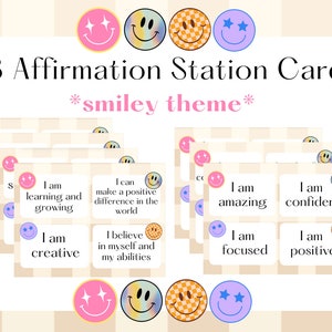 Affirmation Station Cards Smiley Theme - Etsy