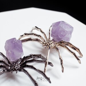 Amethyst Purple Spider Black and Silver, Odd Christmas Gifts, Holiday ...