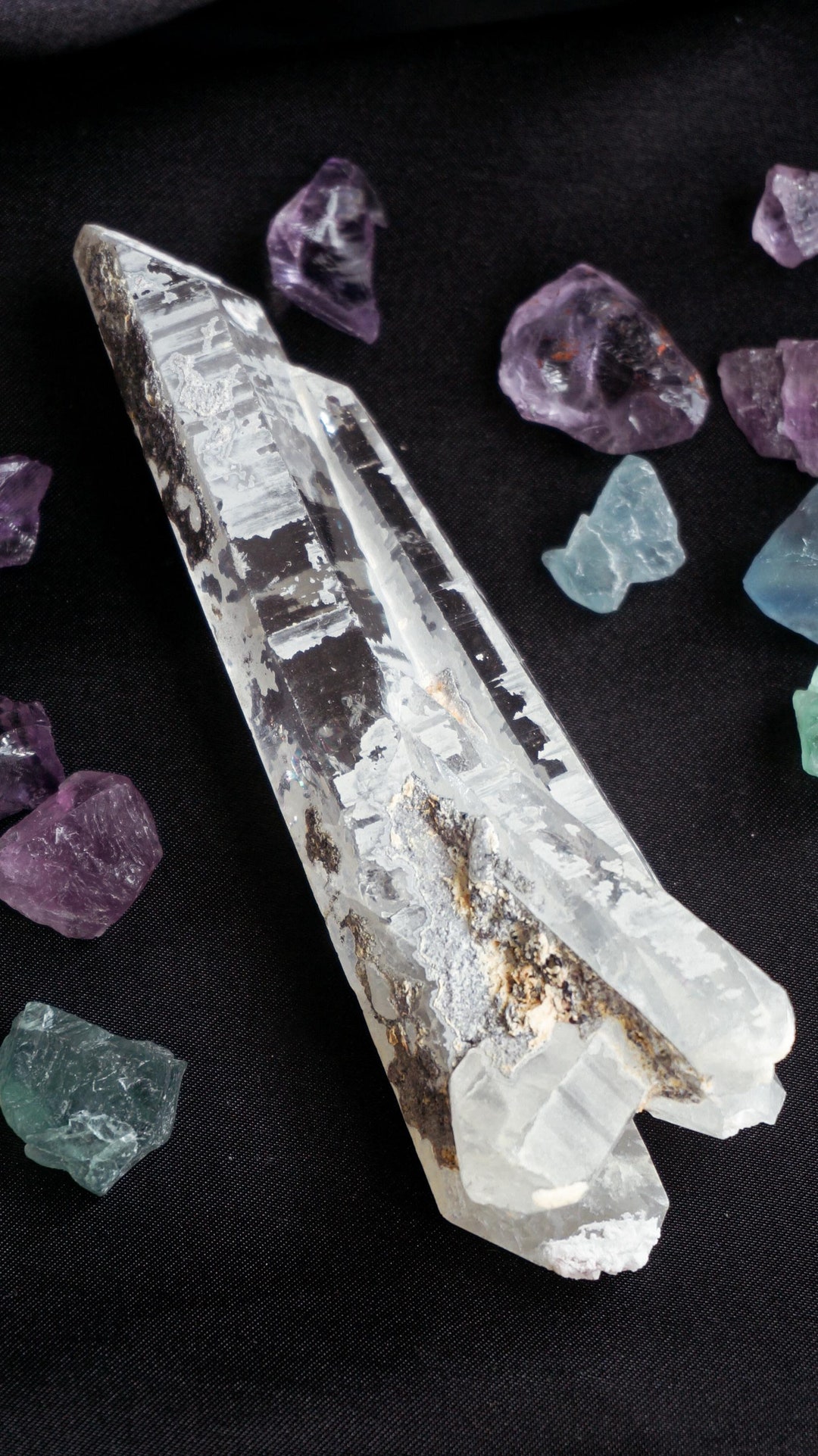 Untreated Himalayan Clear Quartz With Mineral Deposits, High Vibration ...