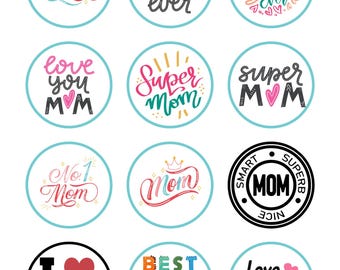 Mother's Day Stickers Printable - Etsy