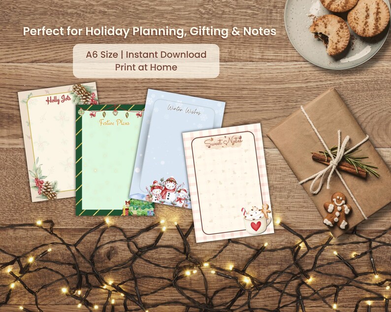 Cozy Christmas Notepad Bundle | 6 Festive A6 Designs | Holiday Notes ...