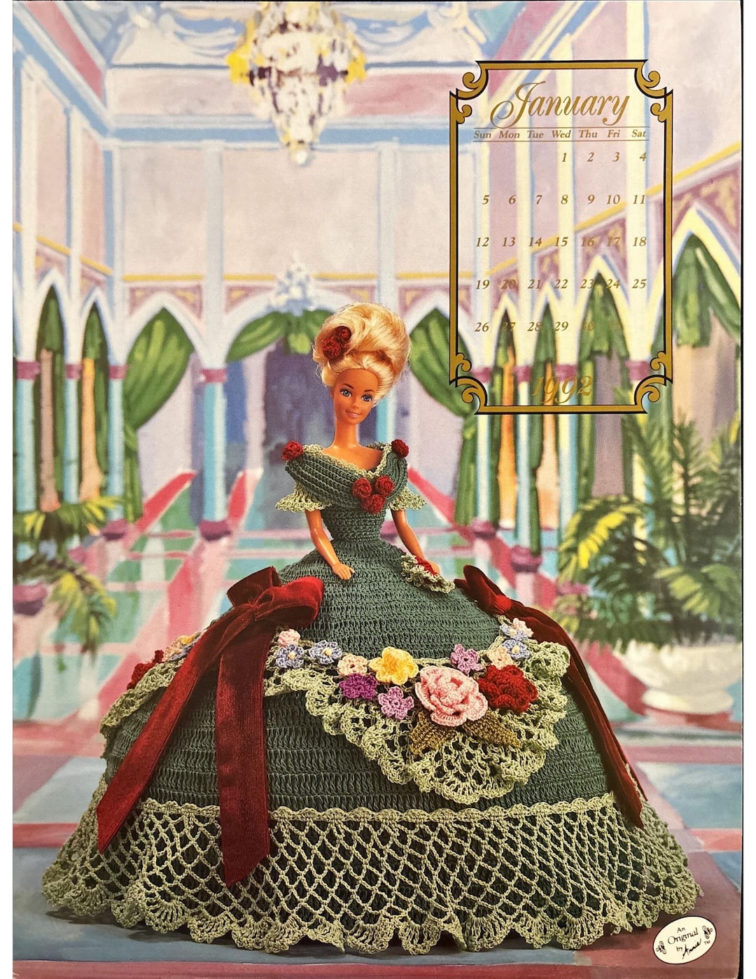 Miss January 1992 Digital Crochet Pattern Annies Calendar Bed Doll ...
