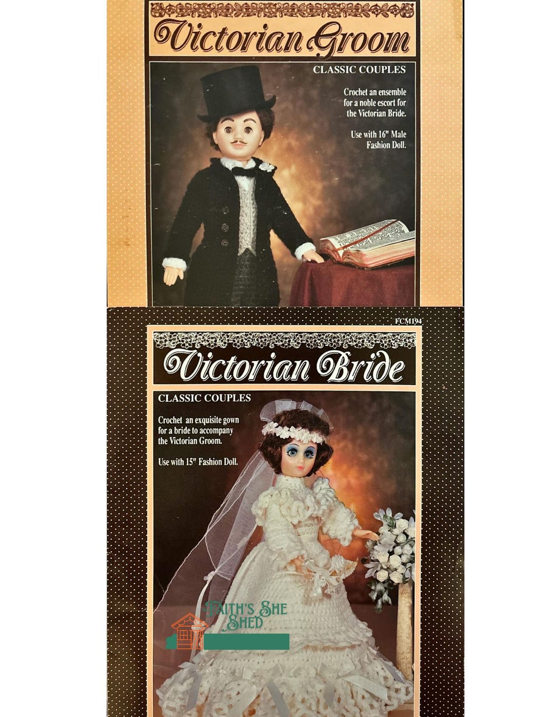 Victorian Bride and Groom Classic Couples Vintage Digital Crochet ...