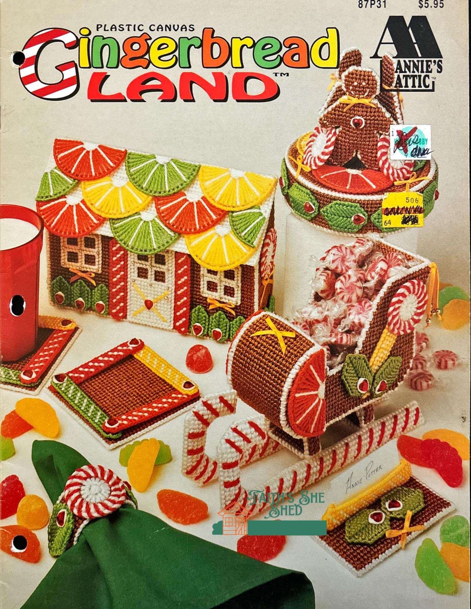 Gingerbread Land Plastic Canvas Vintage Digital Pattern Festive Holiday ...