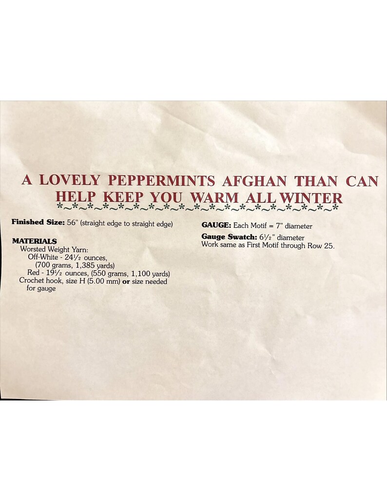 Peppermint Afghan DIGITAL DOWNLOAD PATTERN Holiday Peppermint Throw ...