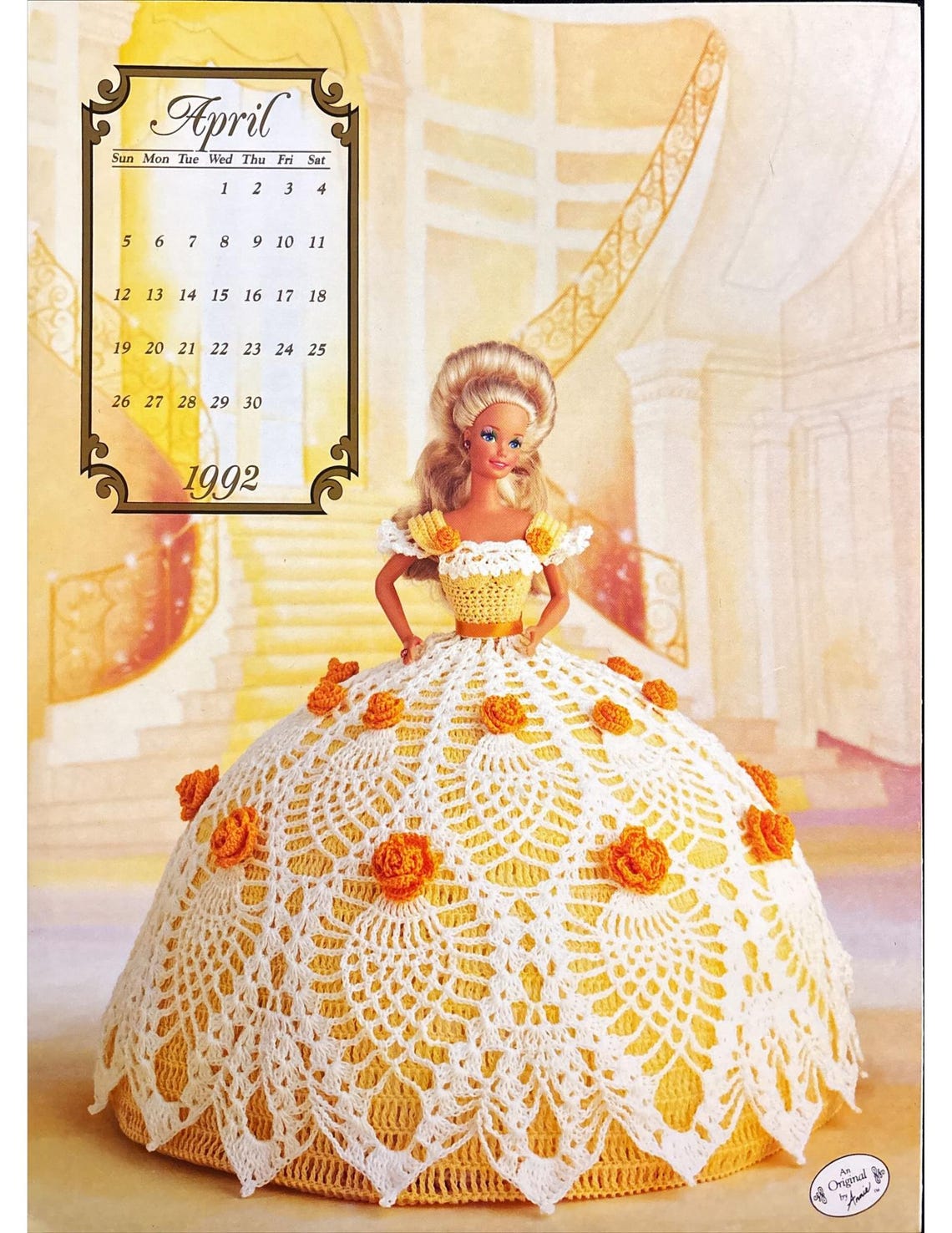 Miss April 1992 Digital Crochet Pattern Annies Calendar Bed Doll ...