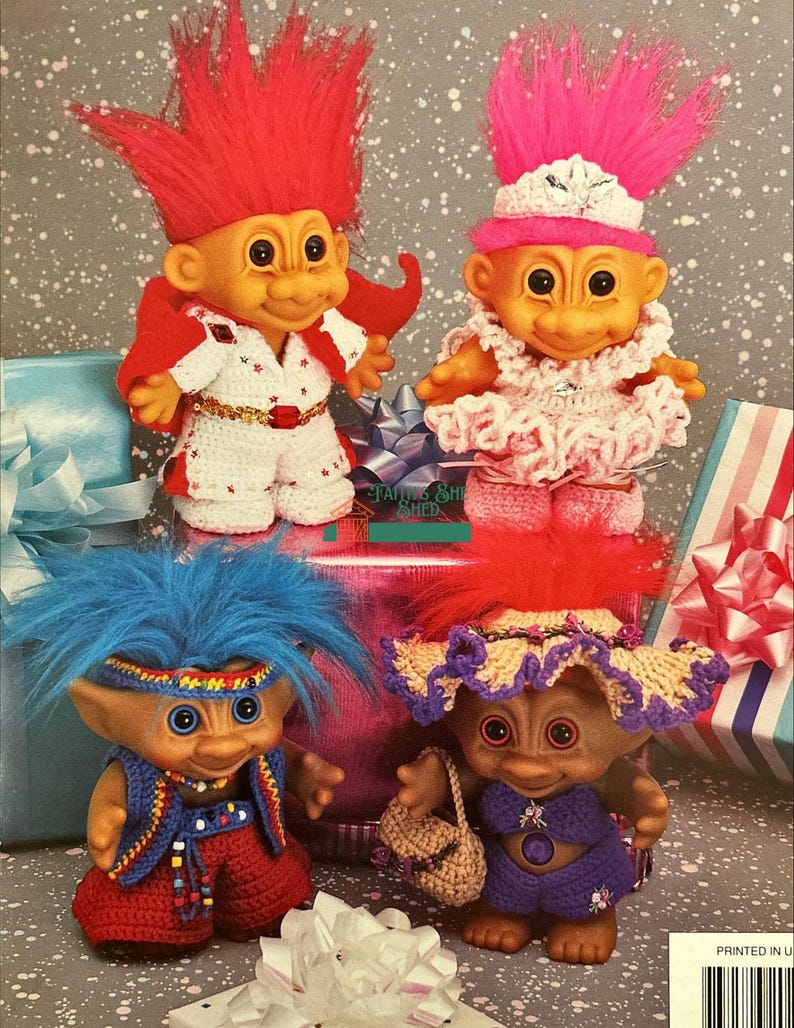 Troll Fashions Vintage Digital Crochet Pattern Seasonal Outfits ...