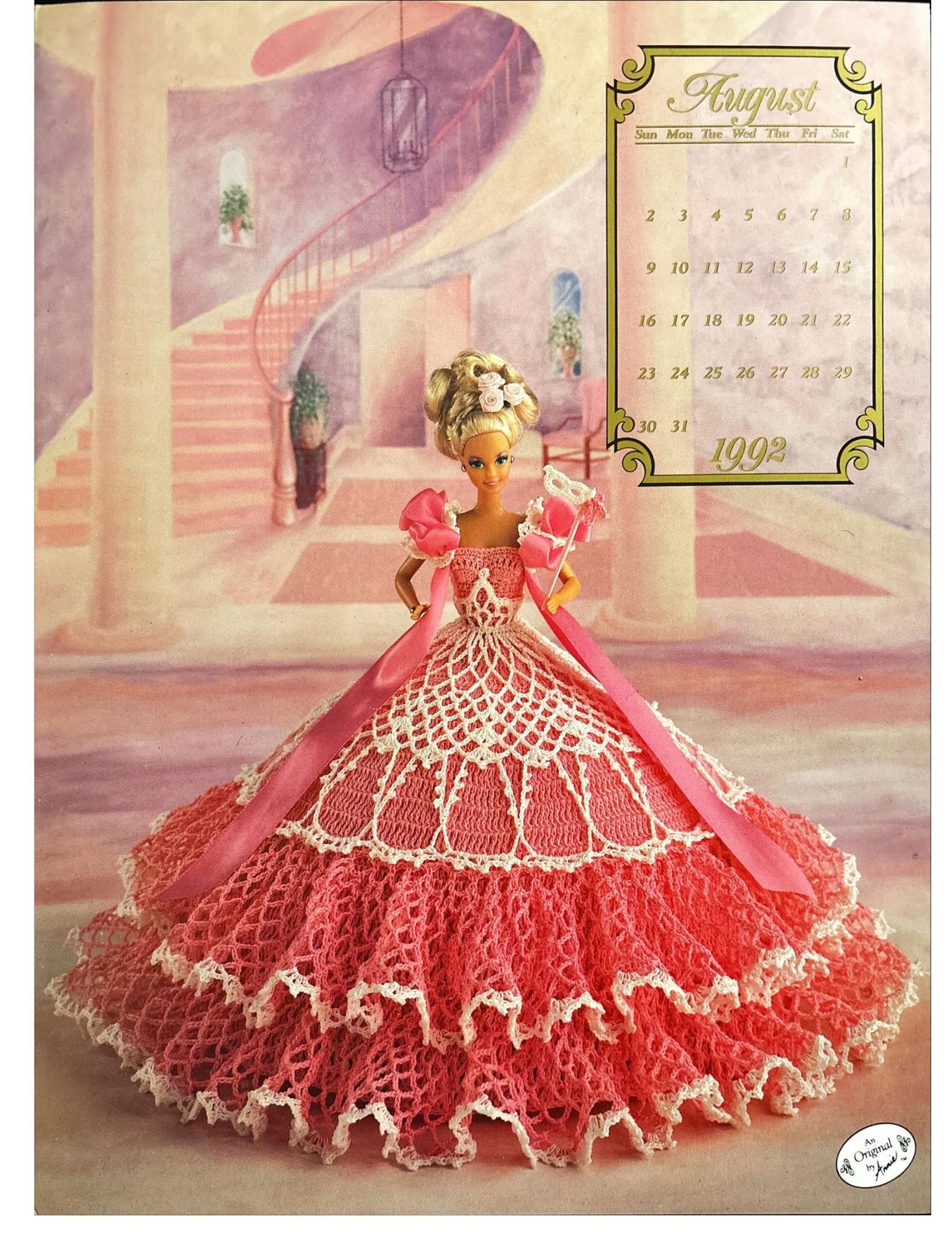 Miss August 1992 Digital Crochet Pattern Annies Calendar Bed Doll ...