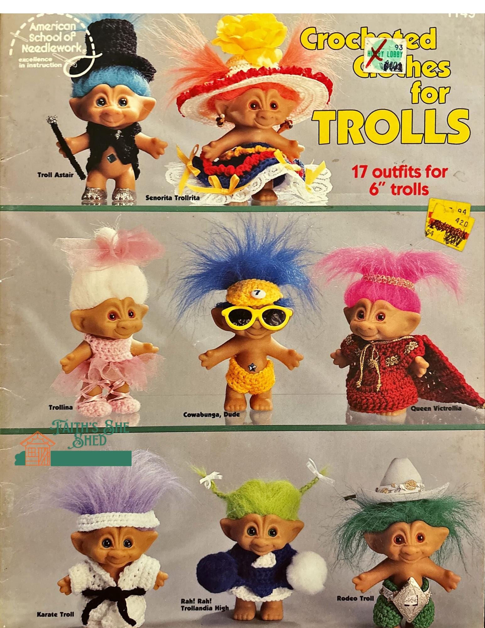 Crocheted Clothes for 6" Trolls Vintage Digital Pattern Troll Couture ...